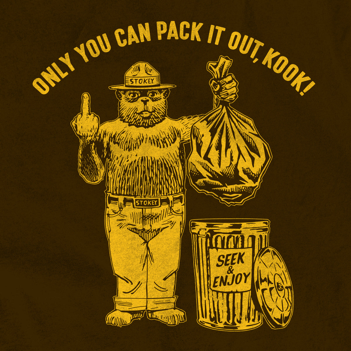 PACK IT OUT TEE | BROWN – Seek & Enjoy Adventure Co.